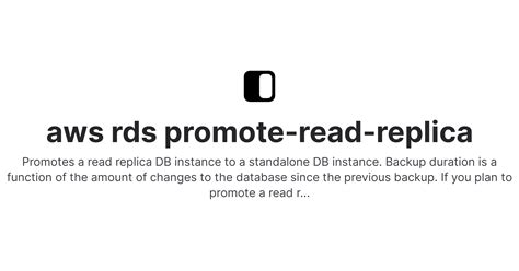 aws rds promote read replica fig