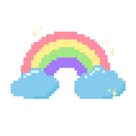 Premium Vector Rainbow Pixel Art With Sparkle