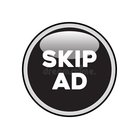 Skip Ad Advertisement Round Isolated Button Stock Vector Illustration