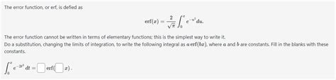 solved the error function or erf is defied