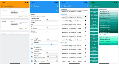 figure 5 examples of a ui created using glisten gluon