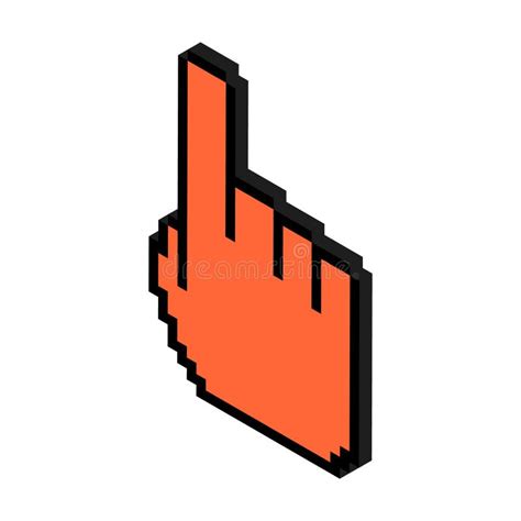Mouse Cursor Isometric Pixel Icon Web Click Symbol Computer Pointer