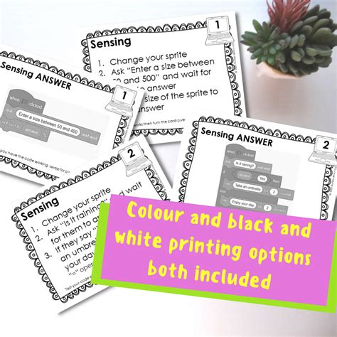 Scratch Sensing Flash Cards Teaching Resources