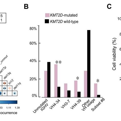 Kmt2d Mutations And Their Functional Impacts On Cll Cells A Pairwise Download Scientific