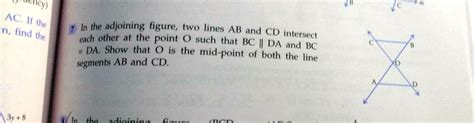 SOLVED In The Adjoining Figure Two Lines AB And CD Intersect Each Other At The Point O Such