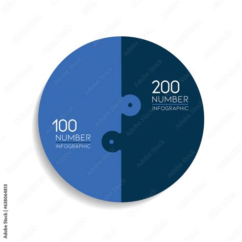 Circle Round Infographic Puzzle Two Step Chart Template Diagram Stock Vector Adobe Stock