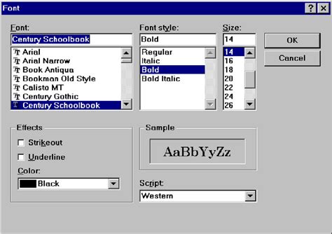 The Windows Font Dialog Download Scientific Diagram