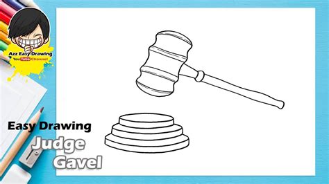 Easy Drawing Judge Gavel Youtube