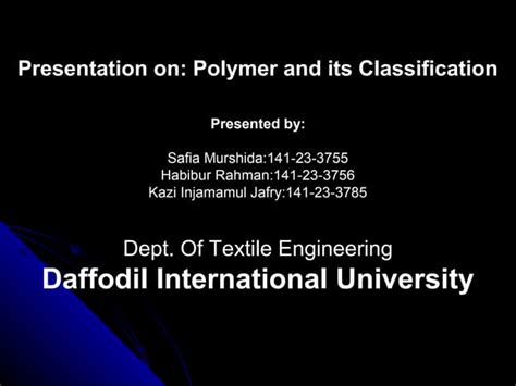 Polymer And Its Classification Ppt