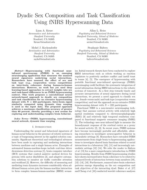 PDF Dyadic Sex Composition And Task Classification Using FNIRS Hyperscanning Data