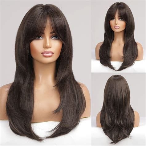 Alanhair Long Dark Brown Wigs For Womenhaircube Layered