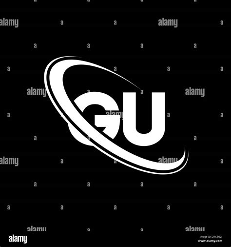 Gu Logo G U Design White Gu Letter Gu G U Letter Logo Design Initial Letter Gu Linked Circle