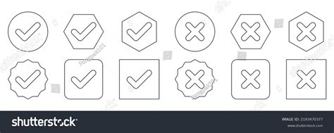Check Wrong Marks Icon Set Tick Stock Vector Royalty Free