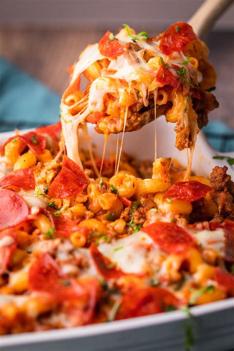 Pasta Pizza Casserole Comfortable Food
