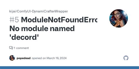 Modulenotfounderror No Module Named Decord · Issue 5 · Kijai