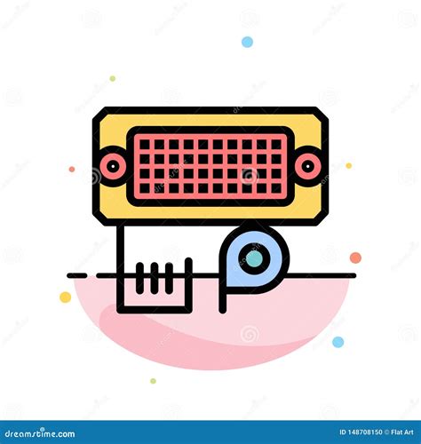 Adapter Connection Data Input Abstract Flat Color Icon Template