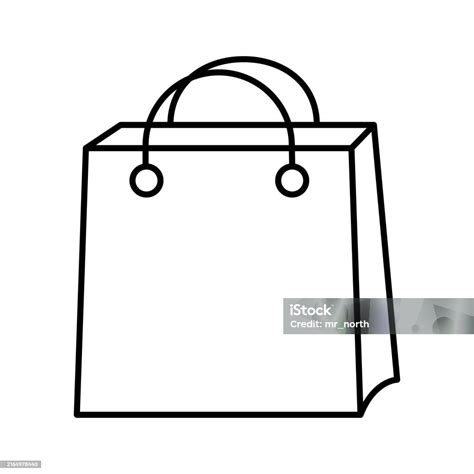 얇은 선 스타일의 쇼핑 백 아이콘 벡터 일러스트 레이 션 그래픽 디자인 벡터에 대한 스톡 벡터 아트 및 기타 이미지 벡터 쇼핑백 아이콘 Istock