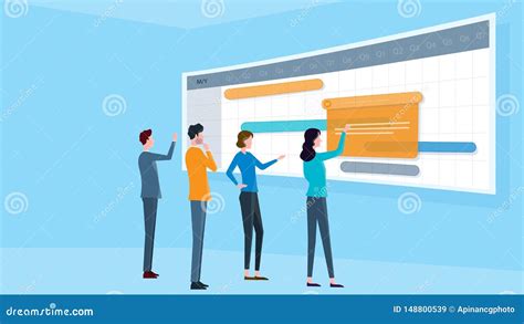 Project Schedule Chart Overview Planning Timeline Vector Diagram 82768206