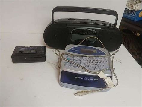 Casio Cassette Radio Player Disc Title Printer Sanyo Portable Player Trice Auctions