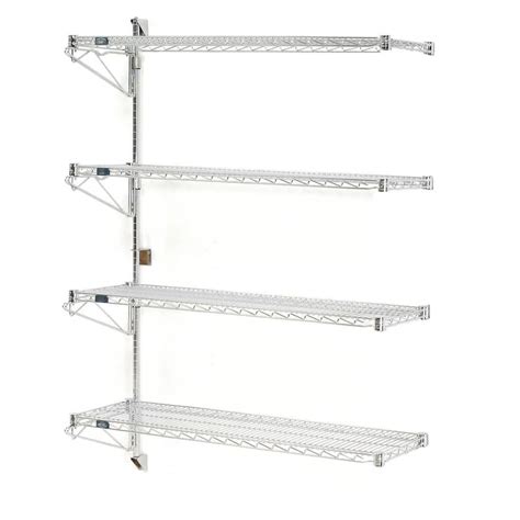 Nexel Industries Wall Mount Wire 4 Shelf Add On Unit 72 798227