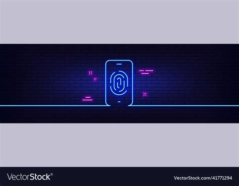 Fingerprint Line Icon Finger Print Scan Sign Vector Image