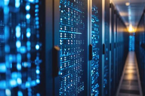 Premium Photo A Line Of Computer Servers Stacked Neatly In A Data Center Ready To Process