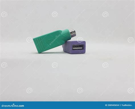 Portable Computer Connector Cable Converter For Electronic Data Transfer In White Isolated