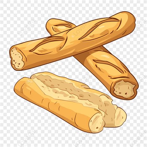 흰색 배경에 프랑스 빵의 바게트 클립 아트 만화 그림 벡터 Png 일러스트 무료 다운로드 Lovepik