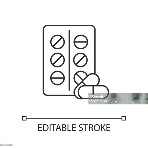 알 약 선형 아이콘입니다 약물 및 의약품 처방전 및 약물 피임 일반적인 감기 원조 가는 선 그림입니다 등고선 기호입니다 벡터 절연 윤곽선 도면 편집 가능한 스트로크 0명에