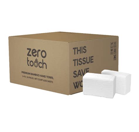 Zero Touch ทิชชู่เยื่อกระดาษบริสุทธิ์ 100 สำหรับเช็ดมือ 16 ห่อ ลัง 250แผ่น ห่อ