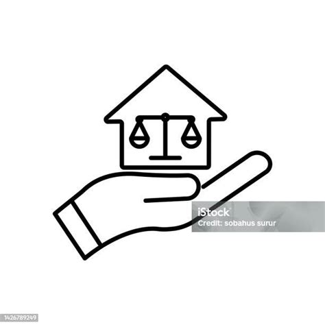 손과 홈 라인 아이콘 법률 법 준수 아이콘입니다 편집 가능한 스트로크 디자인 템플릿 벡터 0명에 대한 스톡 벡터 아트 및 기타 이미지 Istock