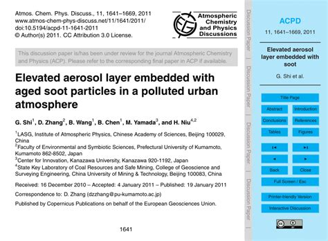 Pdf Elevated Aerosol Layer Embedded With Aged Soot Particles In A
