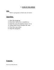 MCA Python Virtual Lab Manual Ii Sem 1 Docx 1 SUM OF THE SERIES