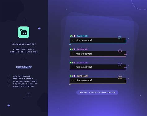 Contrast Twitch Chat Widget Animated Minimal Customizable Etsy
