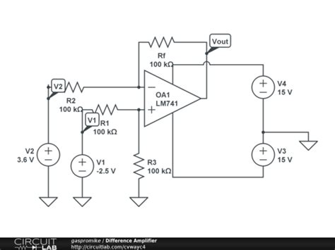 Difference Amplifier CircuitLab