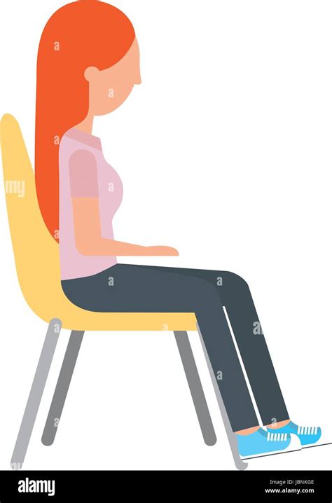 Woman Sitting On Chair Stock Vector Image And Art Alamy