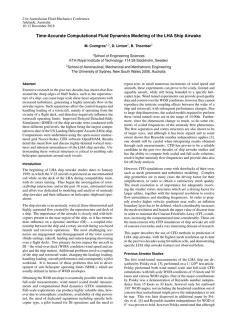 Pdf Time Accurate Computational Fluid Dynamics Modeling Of The Lha Ship Airwake