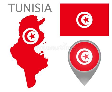 Tunisia Map Flag Pointer Stock Illustrations 90 Tunisia Map Flag