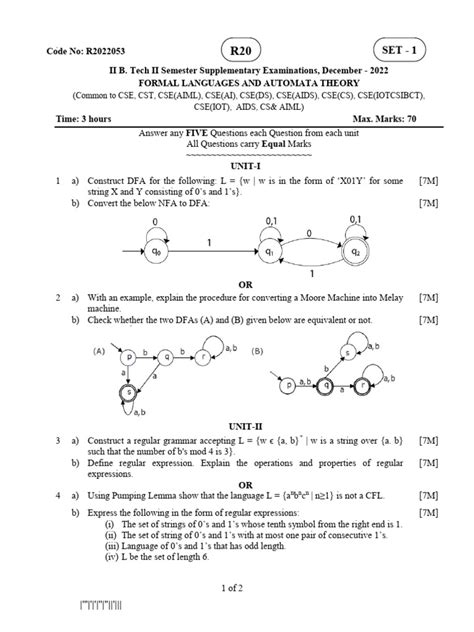 Formal Languages And Automata Theory Dec 2022 Pdf Syntax Logic Applied Mathematics