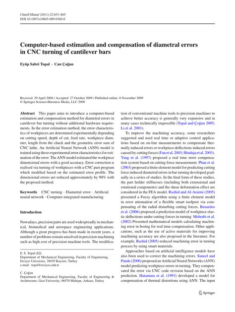 Pdf A Cutting Force Induced Error Elimination Method For Turning Operations