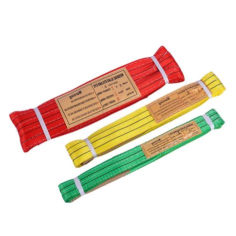 Industrial Heavy Lifting Sling 5 Tons Flat Eye Crane Traction Belt Wear Resistant Webbing Flat