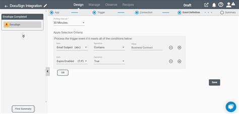 Docusign Event Filter Connect Ipaas