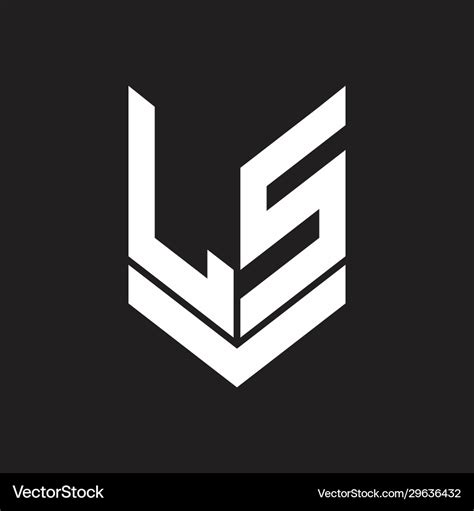 Ls Logo Monogram With Emblem Shield Style Design Vector Image
