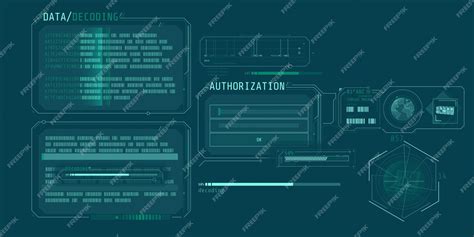 Premium Vector Data Decoding Program Screen With Authorization Window