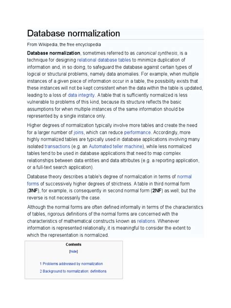 Database Normalization Pdf Relational Model Databases