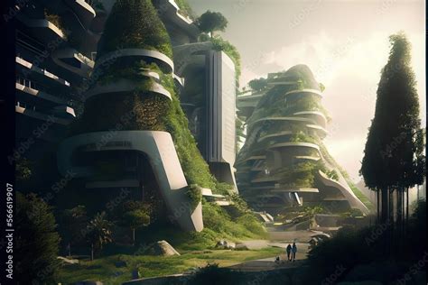 Generative Ai Illustration Of A City Made Up Of A Large Contained