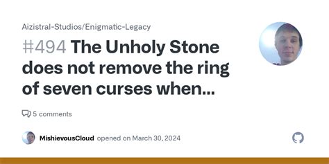 The Unholy Stone Does Not Remove The Ring Of Seven Curses When Dying