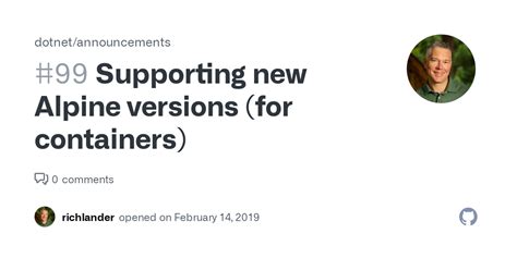 Supporting New Alpine Versions For Containers Issue Dotnet Announcements GitHub