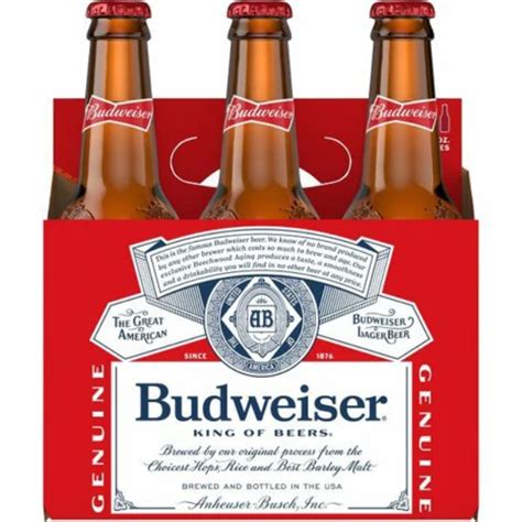 Budweiser 12oz 6pk Bottles Macarthur Beverages