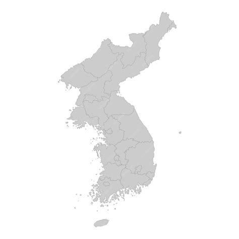 Mapa Da Coreia Do Norte E Do Sul Com Fronteiras Provinciais Em Fundo